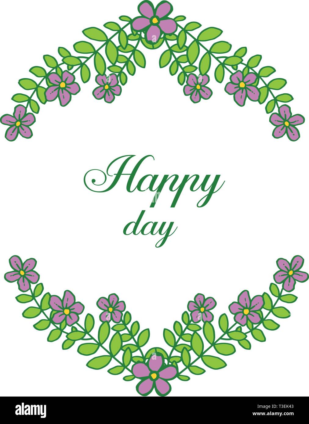 Vector illustration floral frame design for writing happy day hand ...
