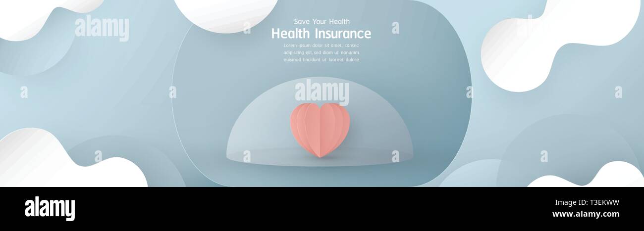 Vector illustration in concept of health insurance. Template design is ...