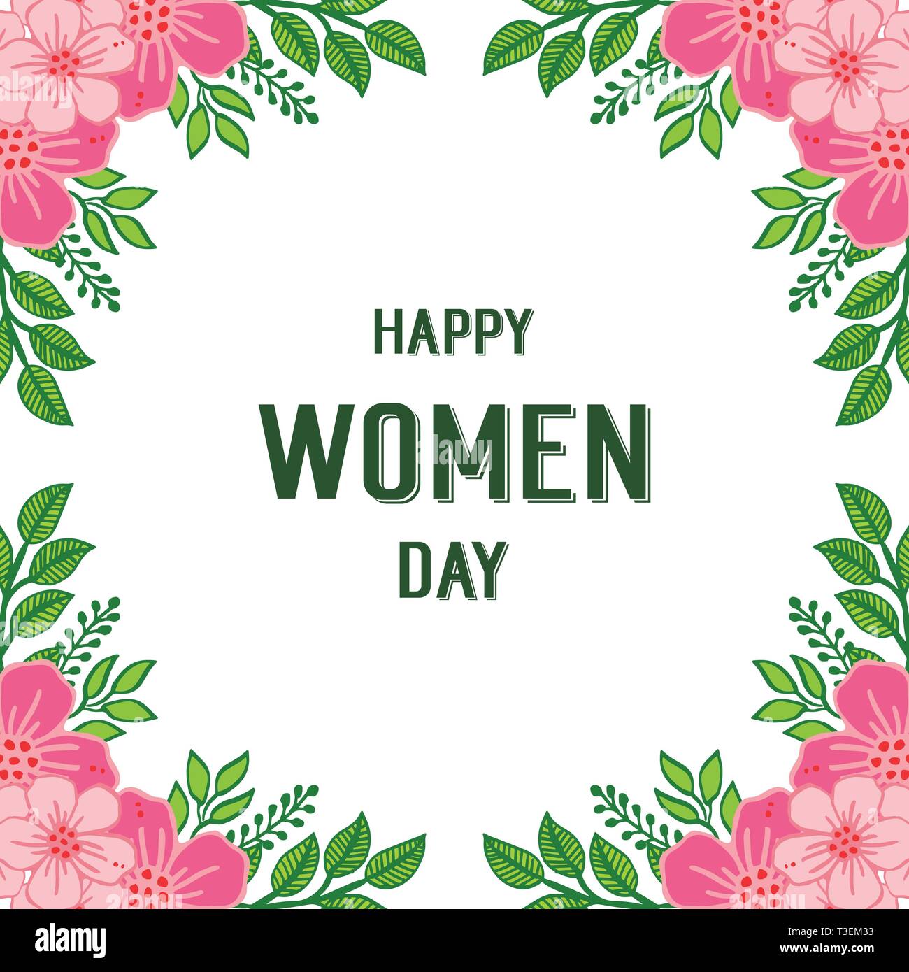 Vector illustration shape happy women day with design artwork pink ...