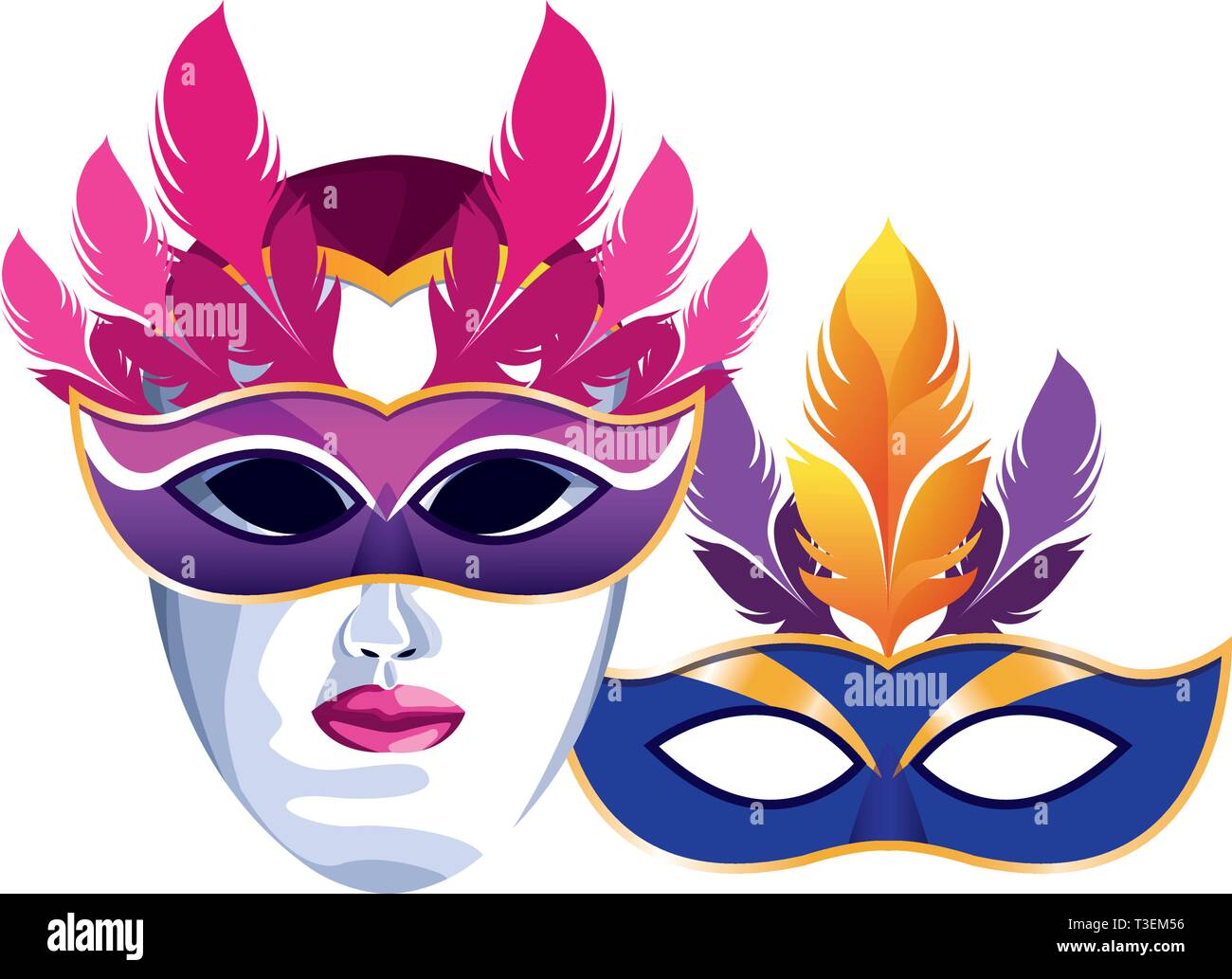 Ornate masks Cut Out Stock Images & Pictures - Alamy