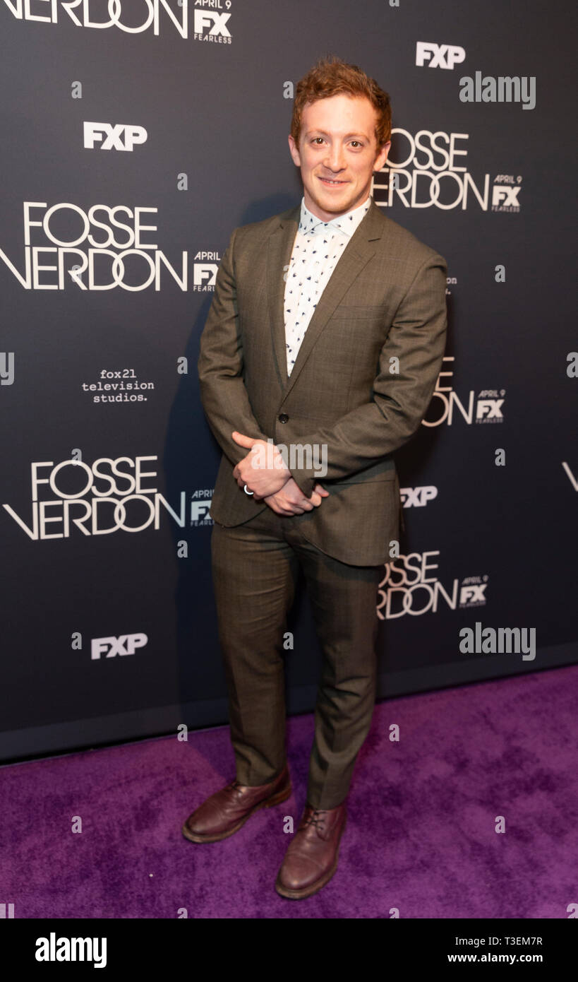 New York, NY - April 8, 2019: Ethan Slater attends premiere Fosse ...