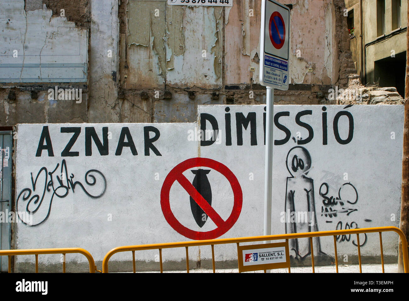 Political graffitis, Cardona, Barcelona province, Catalonia, Spain ...