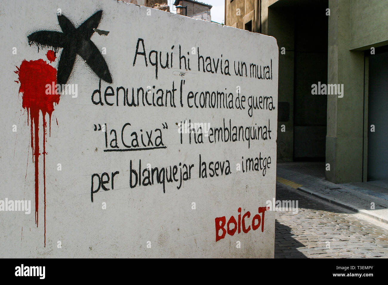 Political graffitis, Cardona, Barcelona province, Catalonia, Spain ...