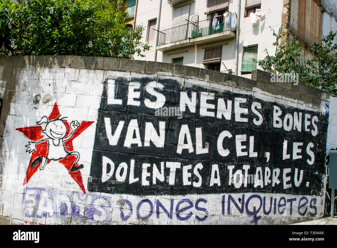 Political graffitis, Cardona, Barcelona province, Catalonia, Spain ...