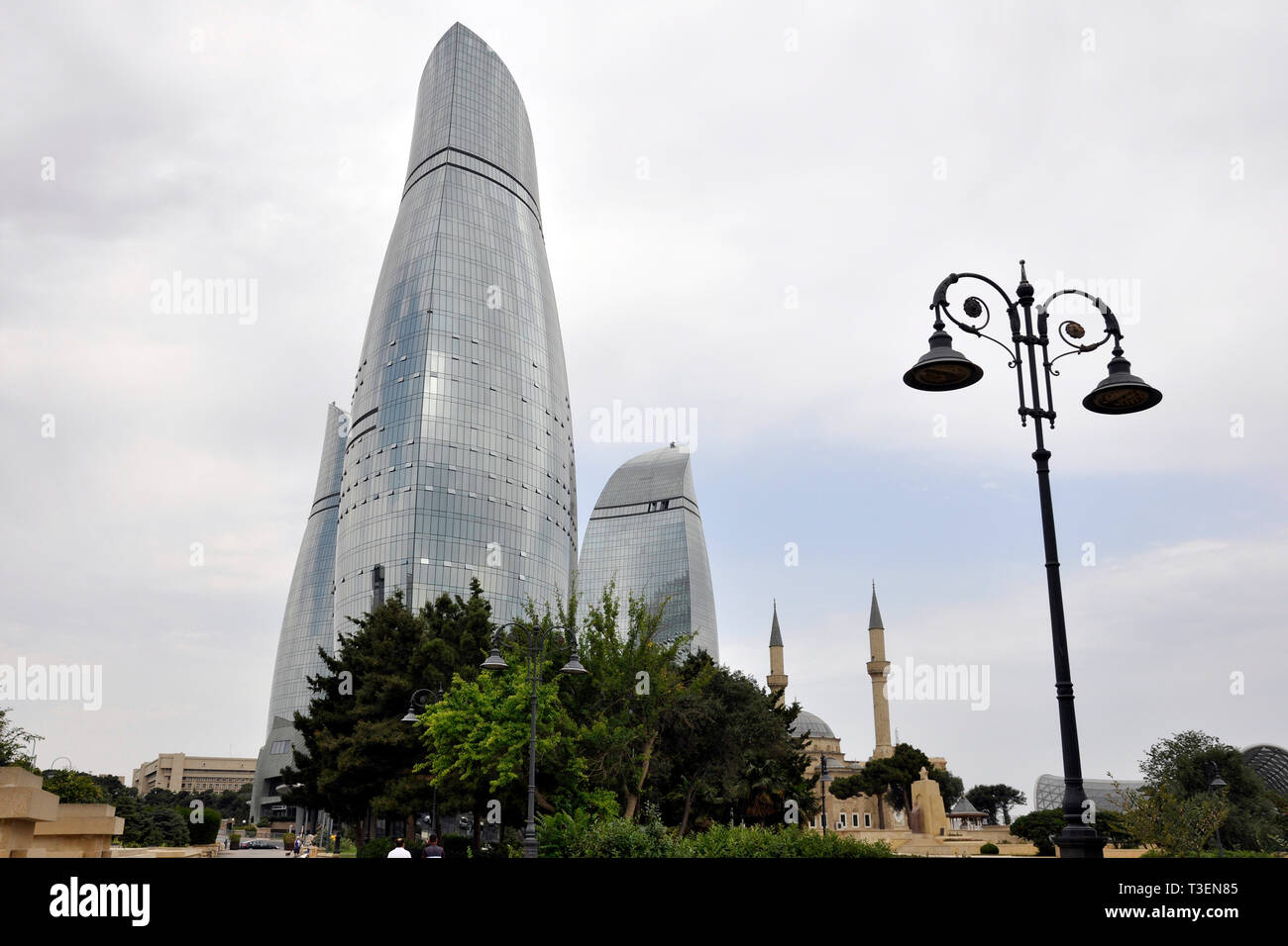 Image of baku flame towers hi-res stock photography and images - Alamy