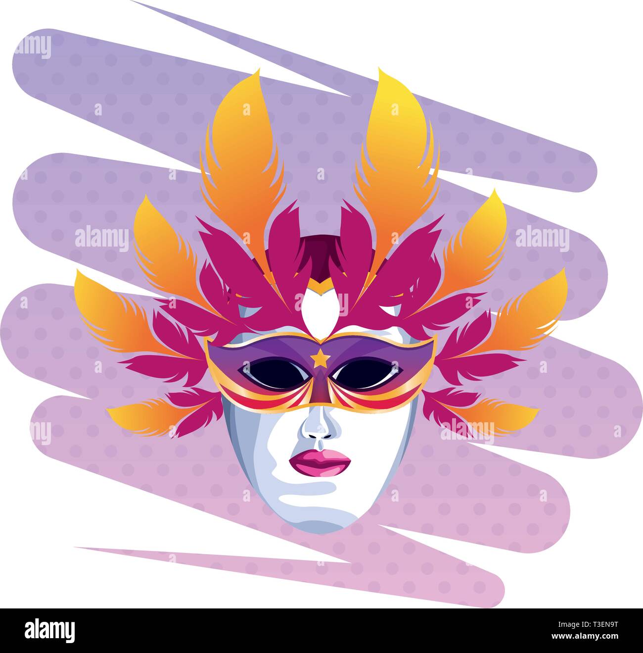 mask with feathers Stock Vector Image & Art - Alamy