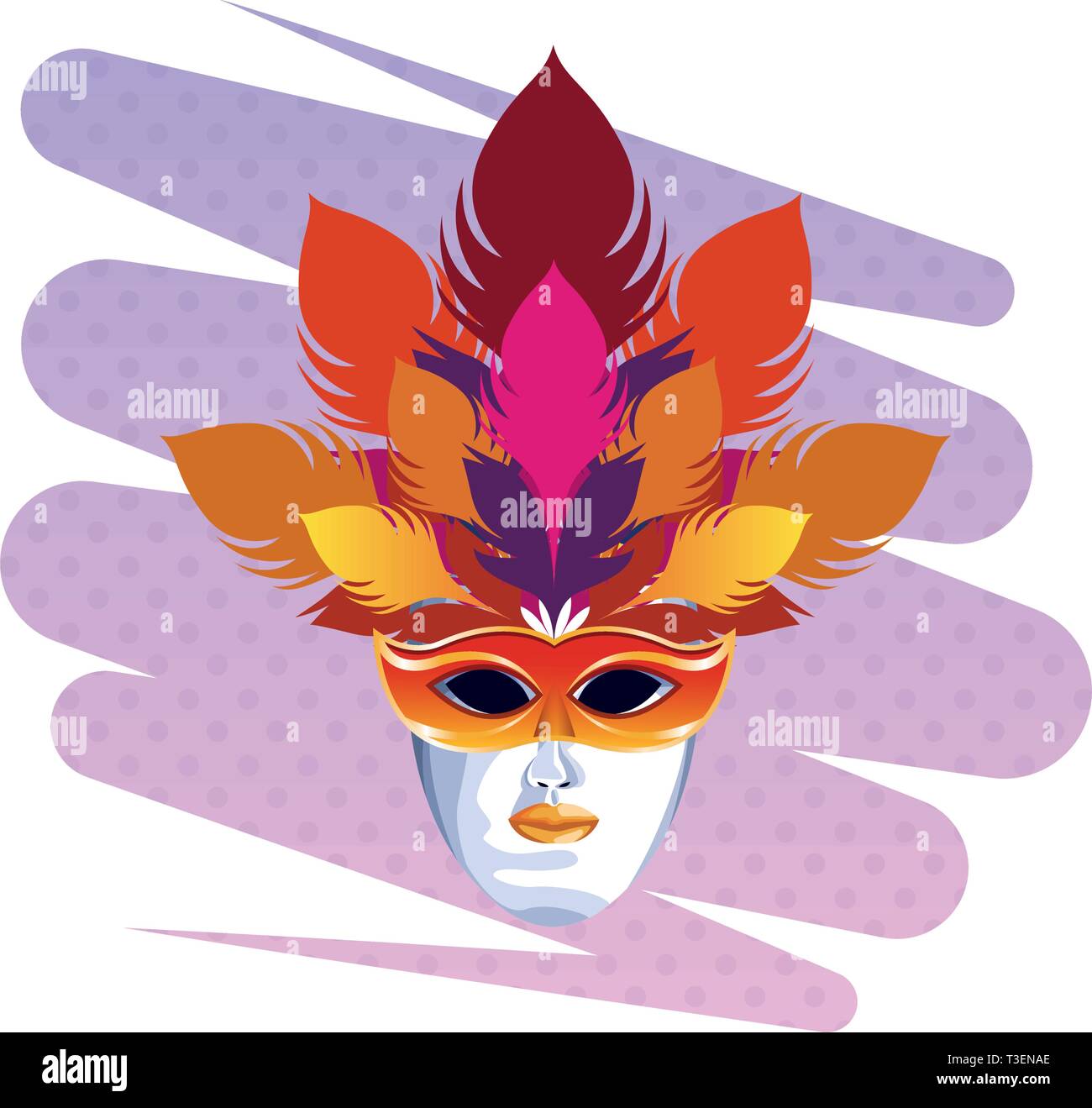 mask with feathers Stock Vector Image & Art - Alamy