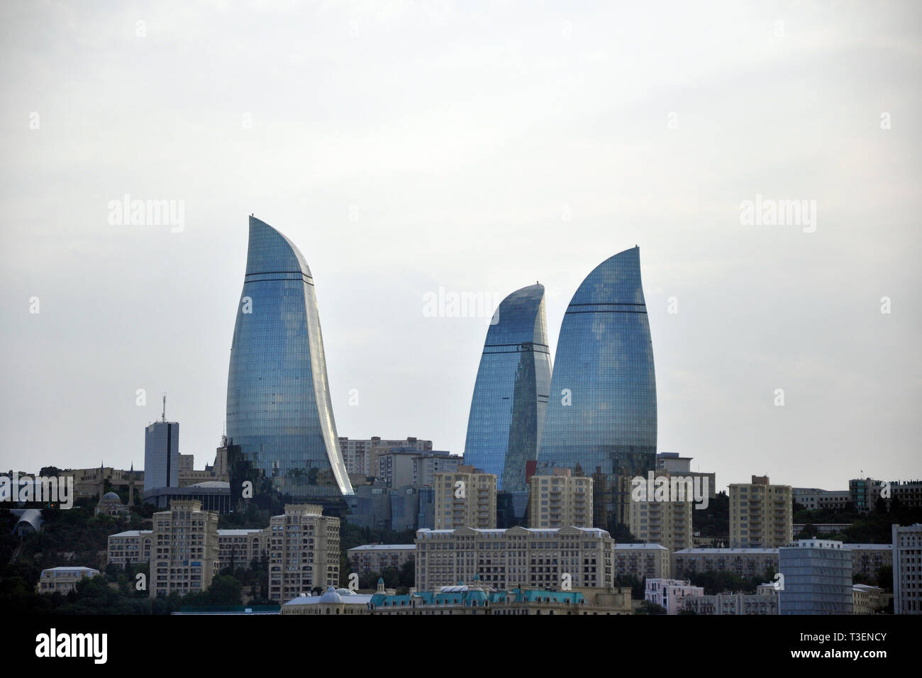 Azerbaijan, Baku, Flame towers Stock Photo - Alamy