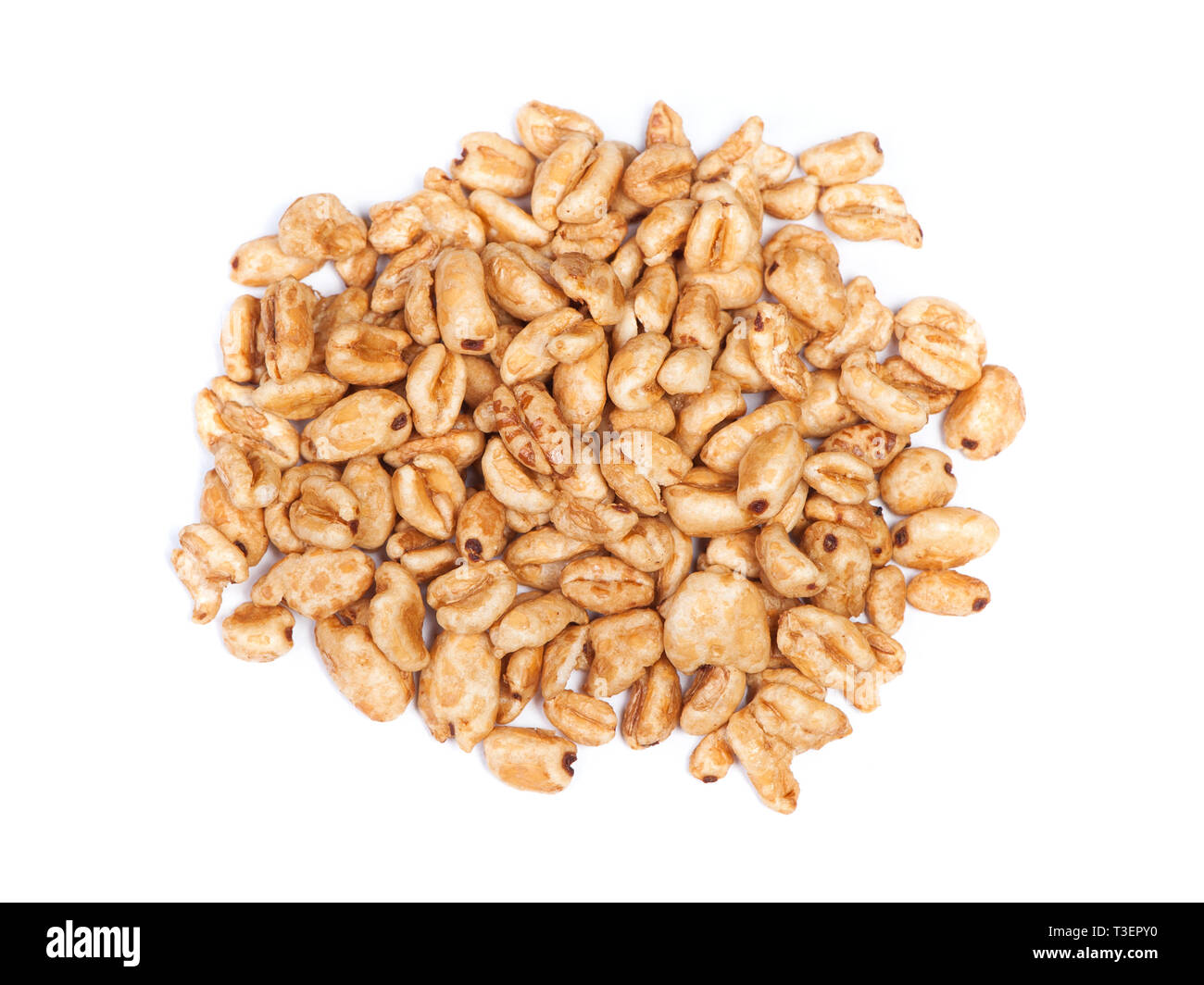 Heap of fluffy wheat grains isolated on white background Stock Photo ...