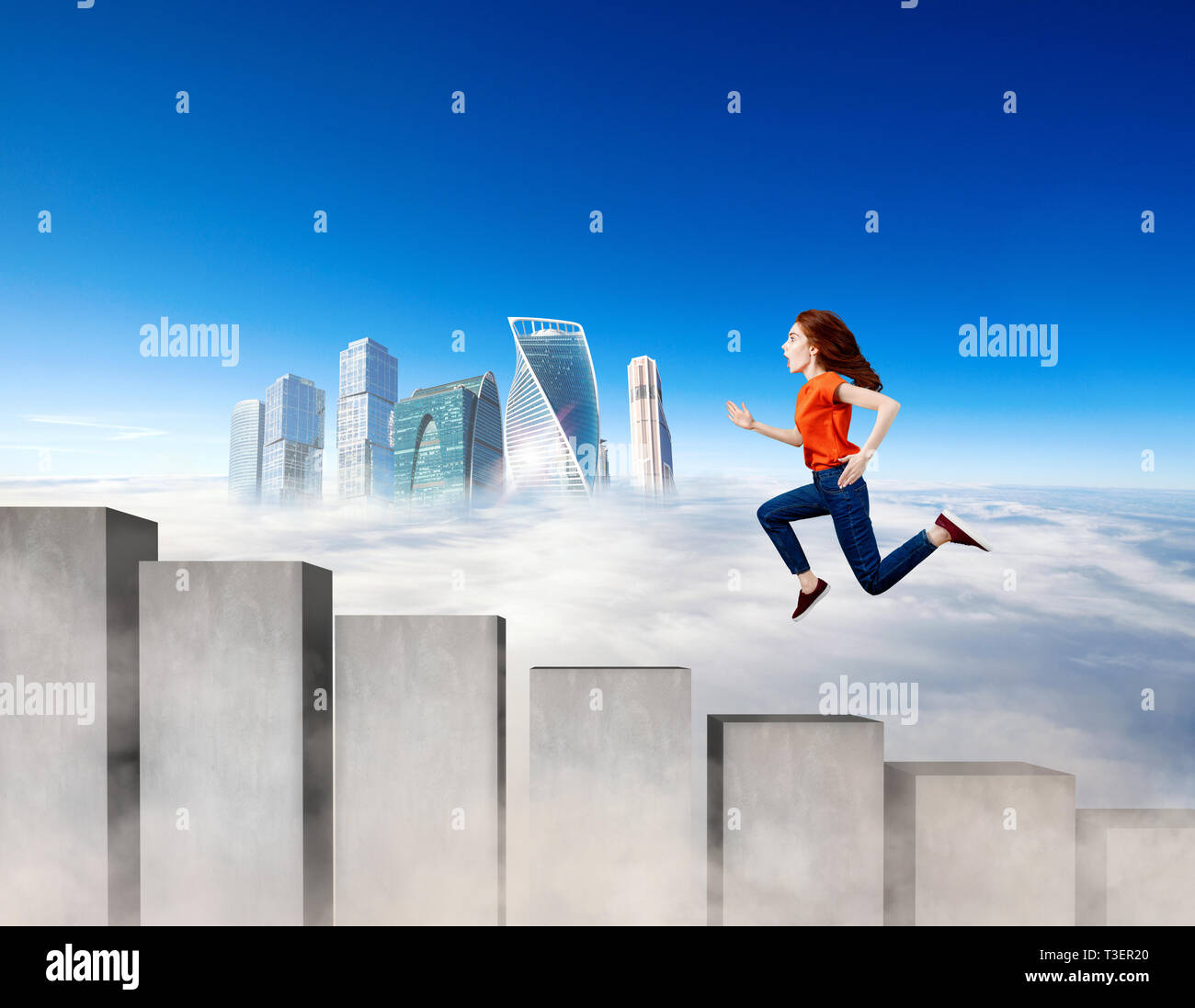 Running up the stairs hi-res stock photography and images - Alamy
