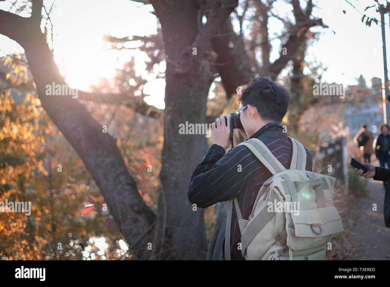 Asian man backpack travel hi-res stock photography and images - Alamy