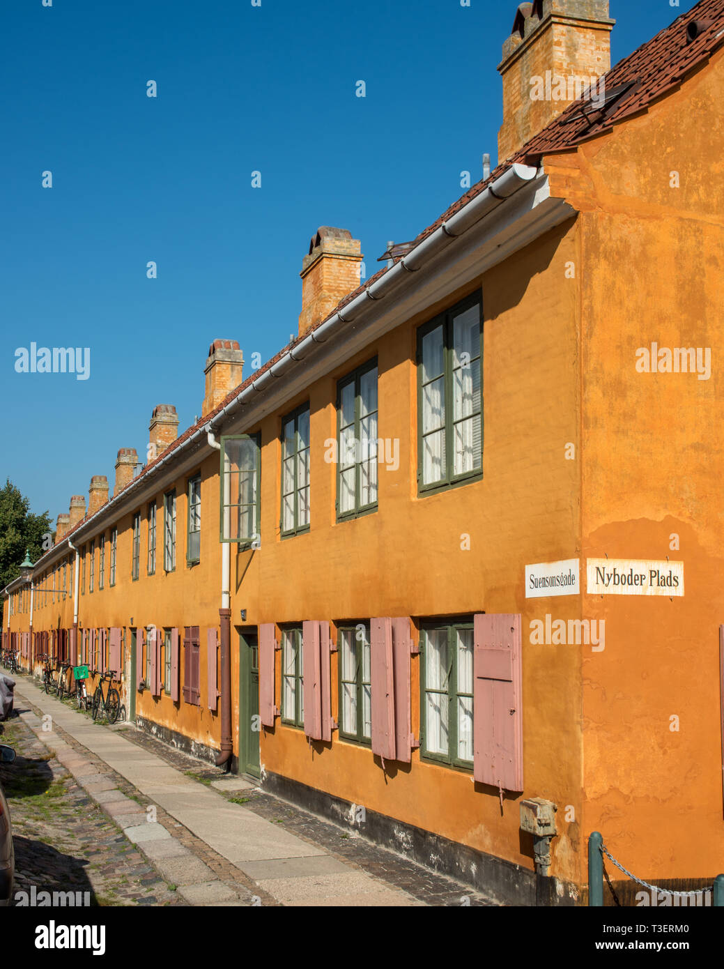 The distinctively yellow coloured historic cottages in the former Naval ...