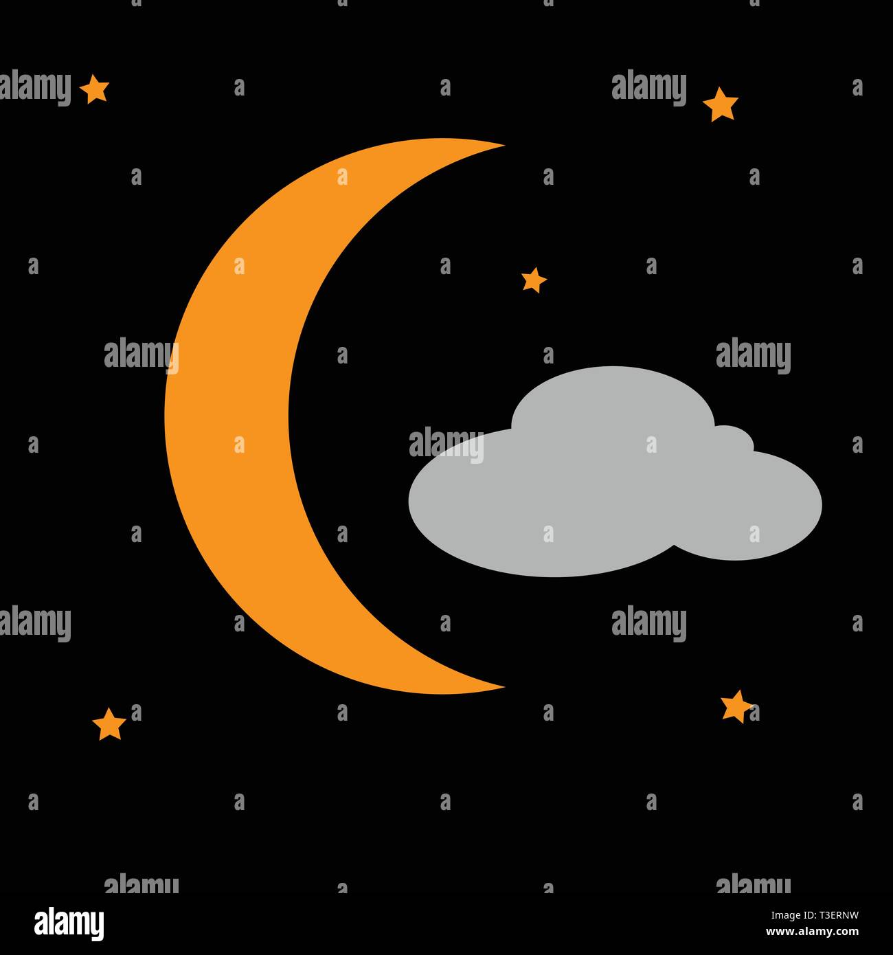 Orange halfmoon at the black background Stock Vector Image & Art - Alamy