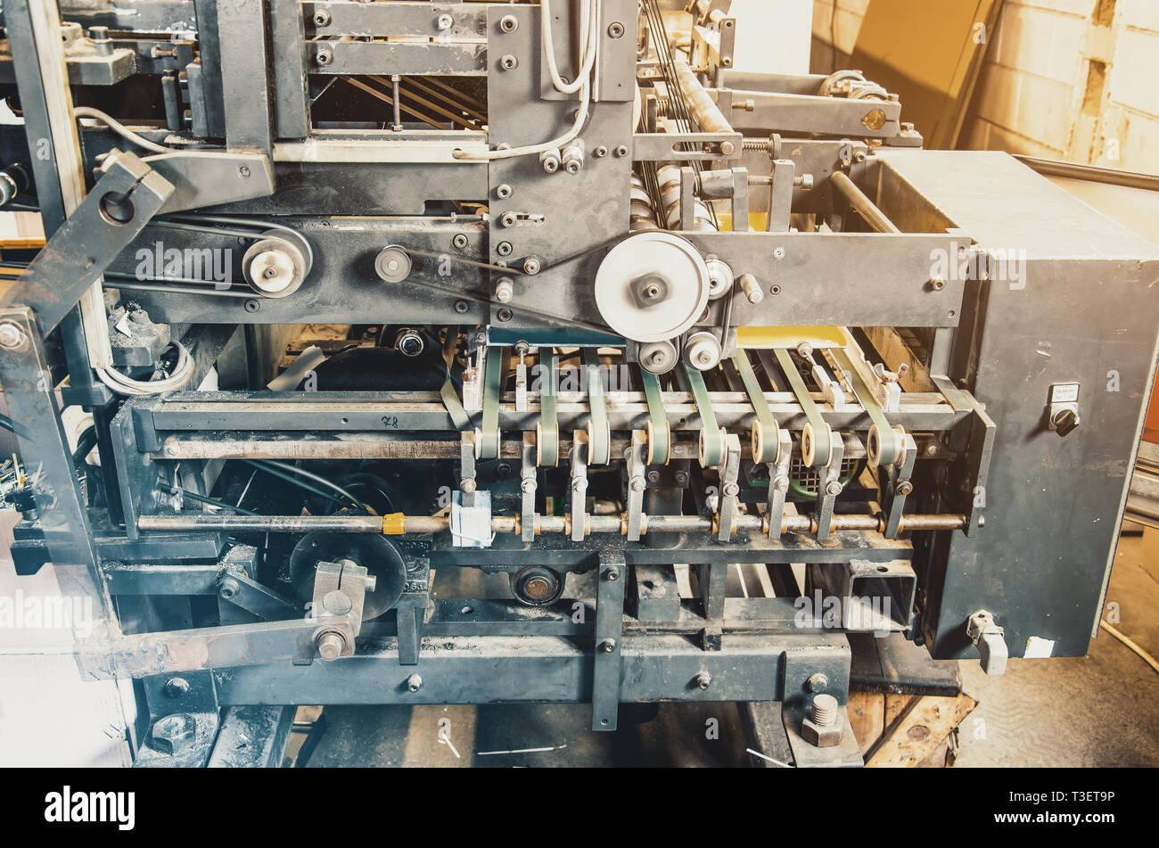 Part of printing equipment, machine, rollers, guides, the cardboard ...