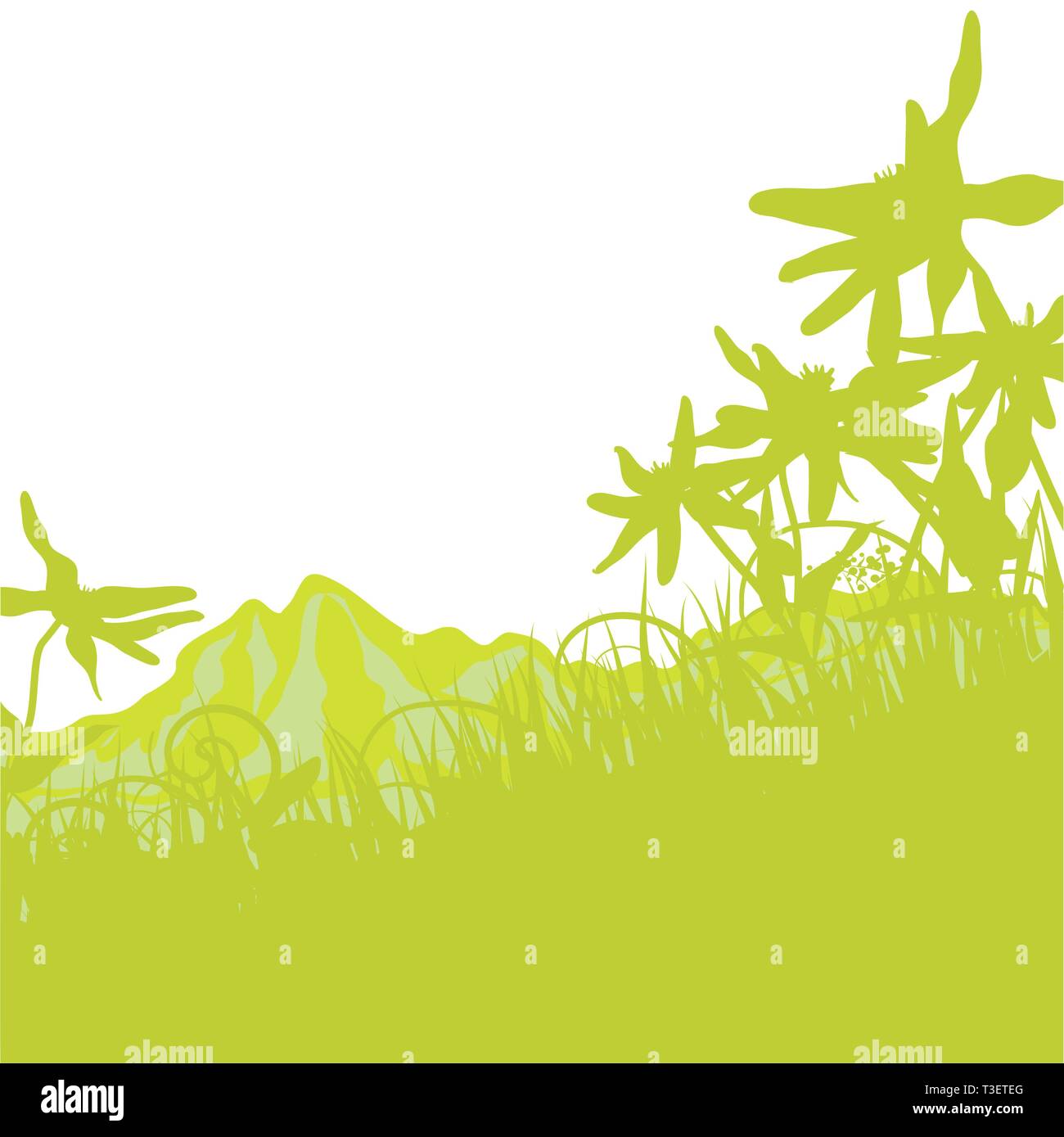 Green lawn on hill Stock Vector Images - Alamy