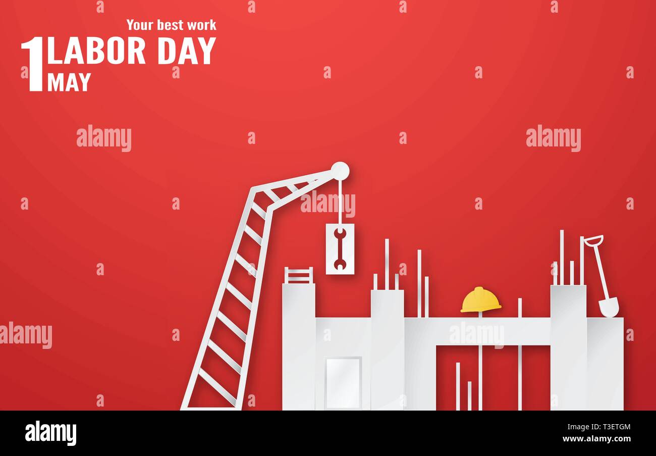 Happy Labor day on 1 May of years. Template design for banner, poster ...