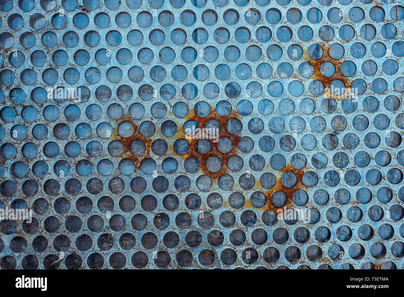 Perforated aluminium sheet of metal texture. Surface industrial mesh ...