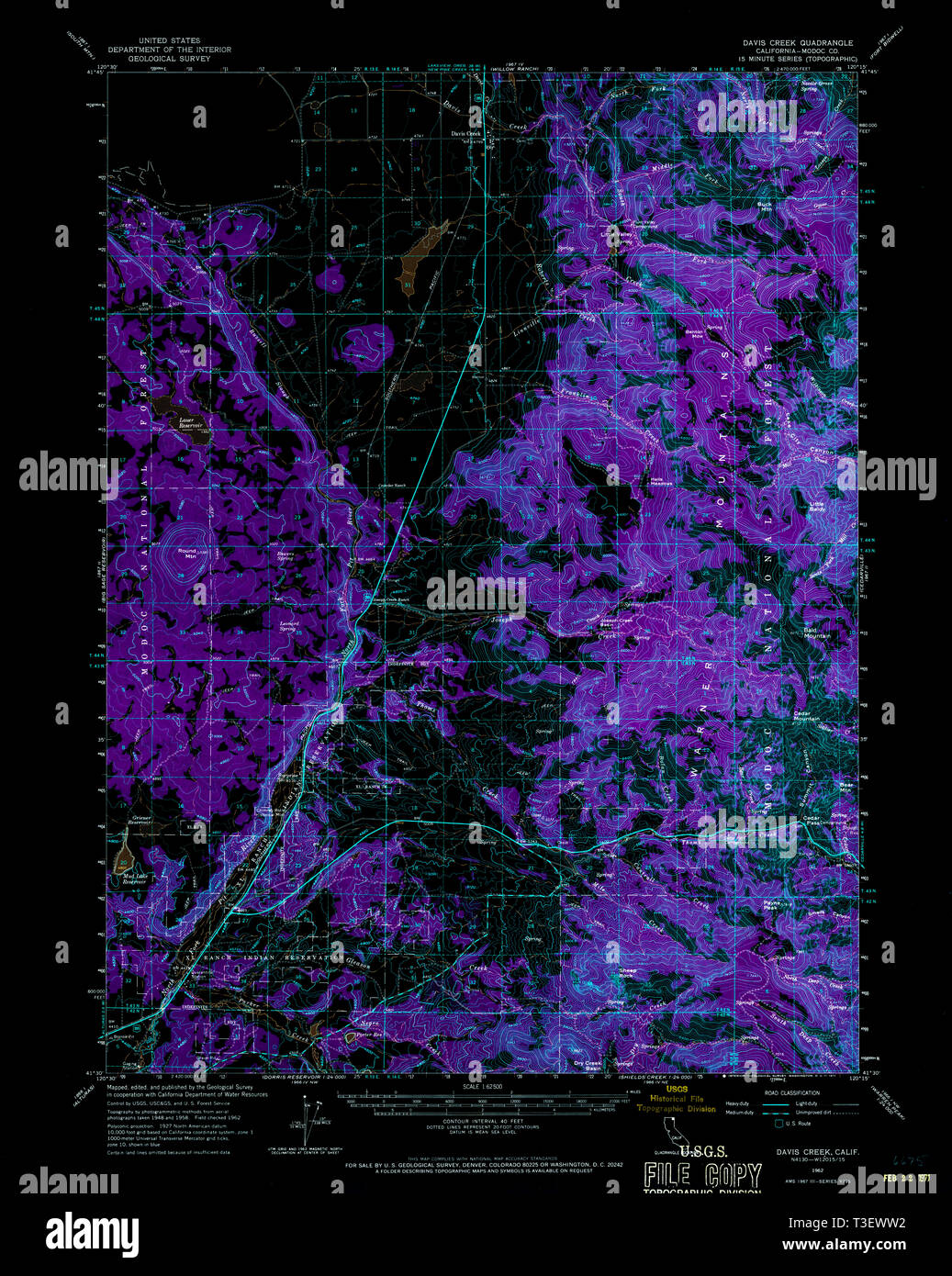 Map of davis creek hi-res stock photography and images - Alamy