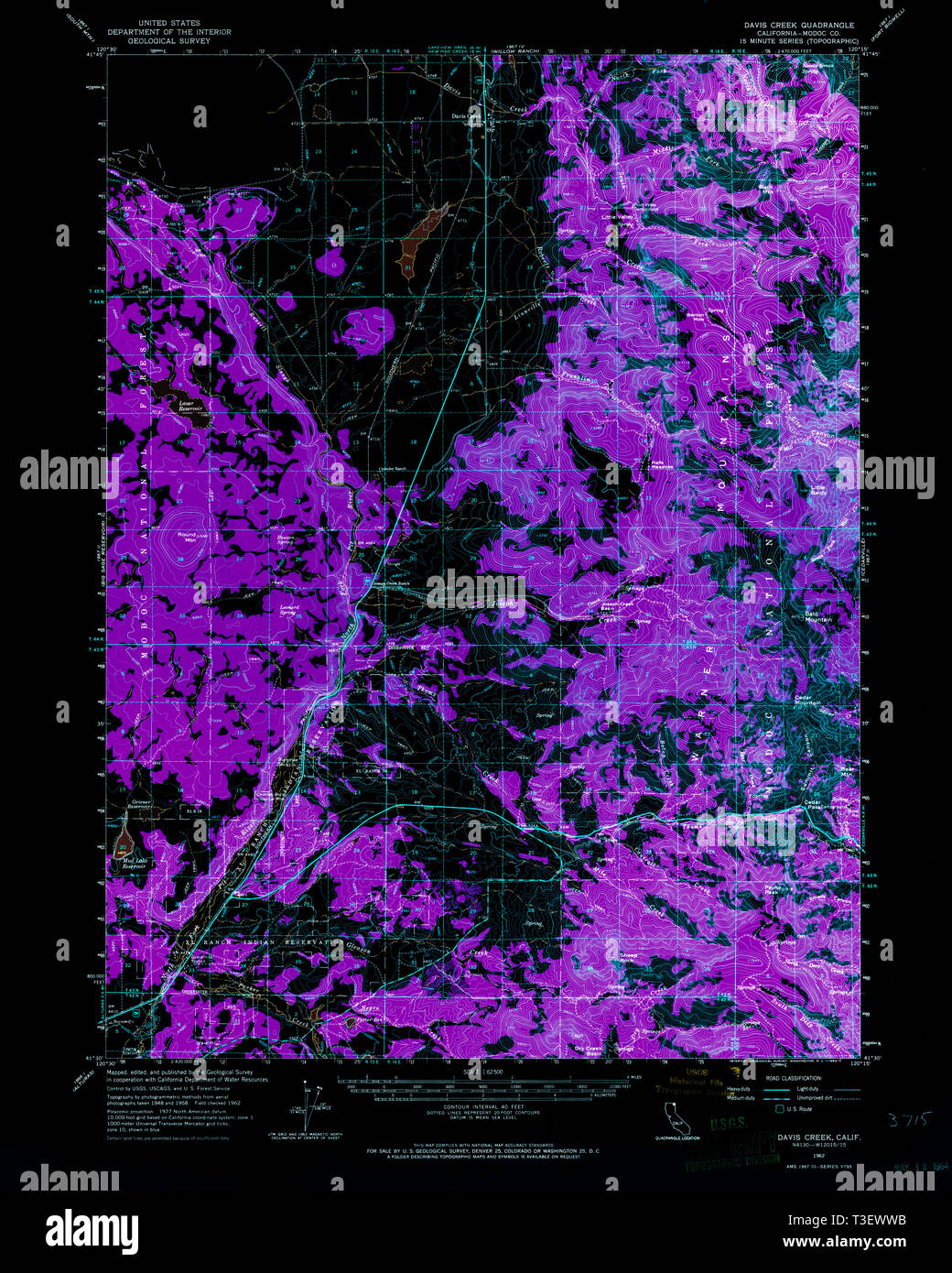 Map of davis creek hi-res stock photography and images - Alamy