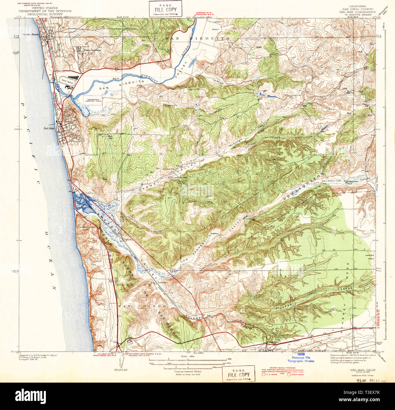 Del mar california map hi-res stock photography and images - Alamy