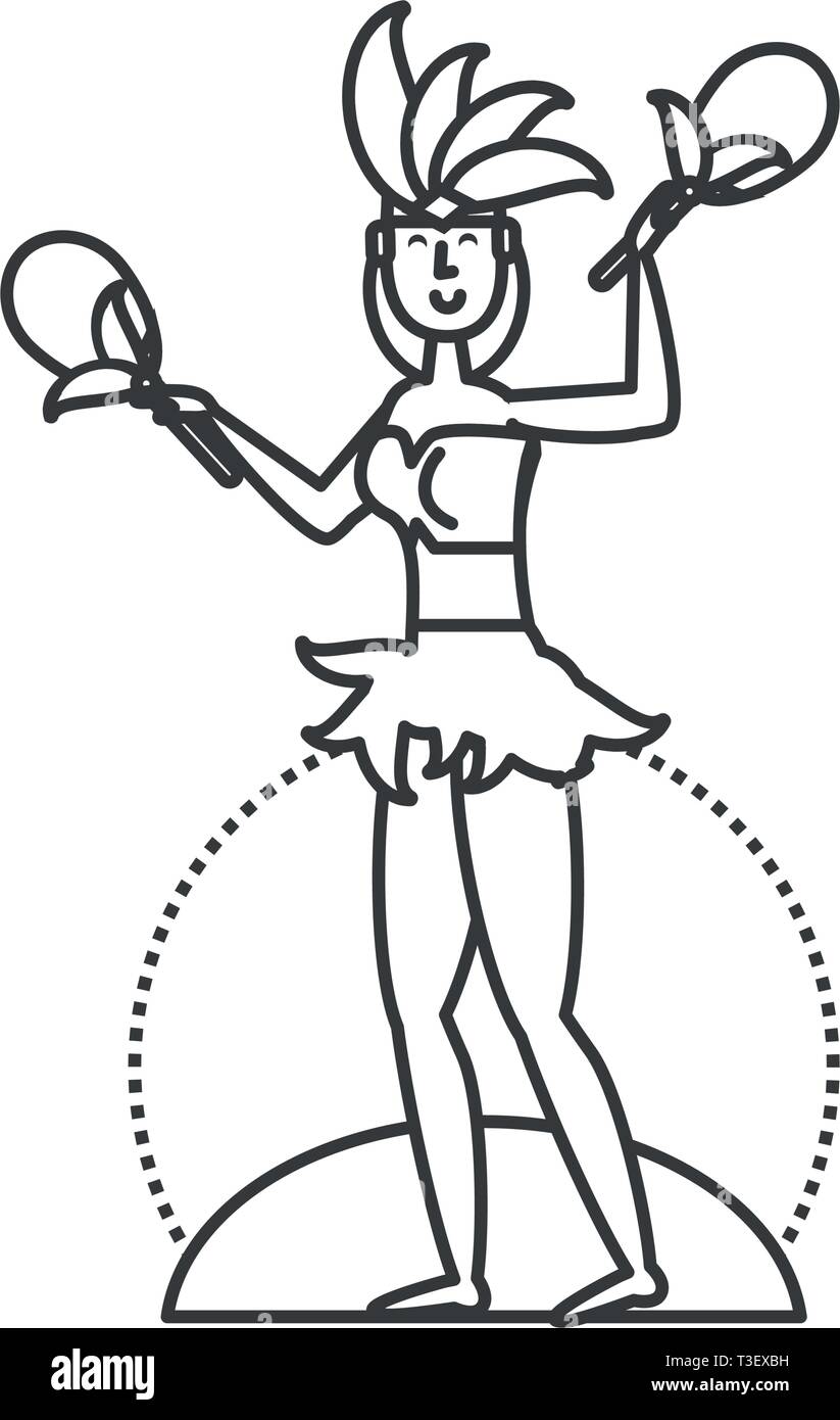 Cartoon woman samba dancer brazil Stock Vector Images - Alamy