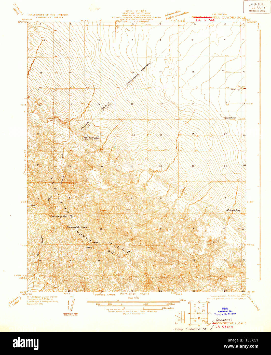 1930 map of california hi-res stock photography and images - Alamy
