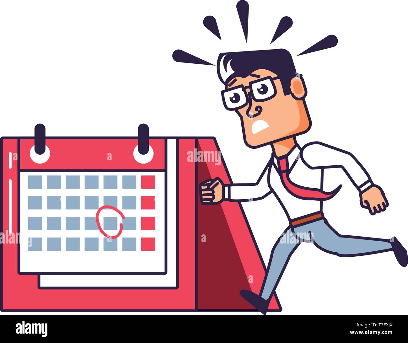 Businessman running calendar reminder Stock Vector Images - Alamy