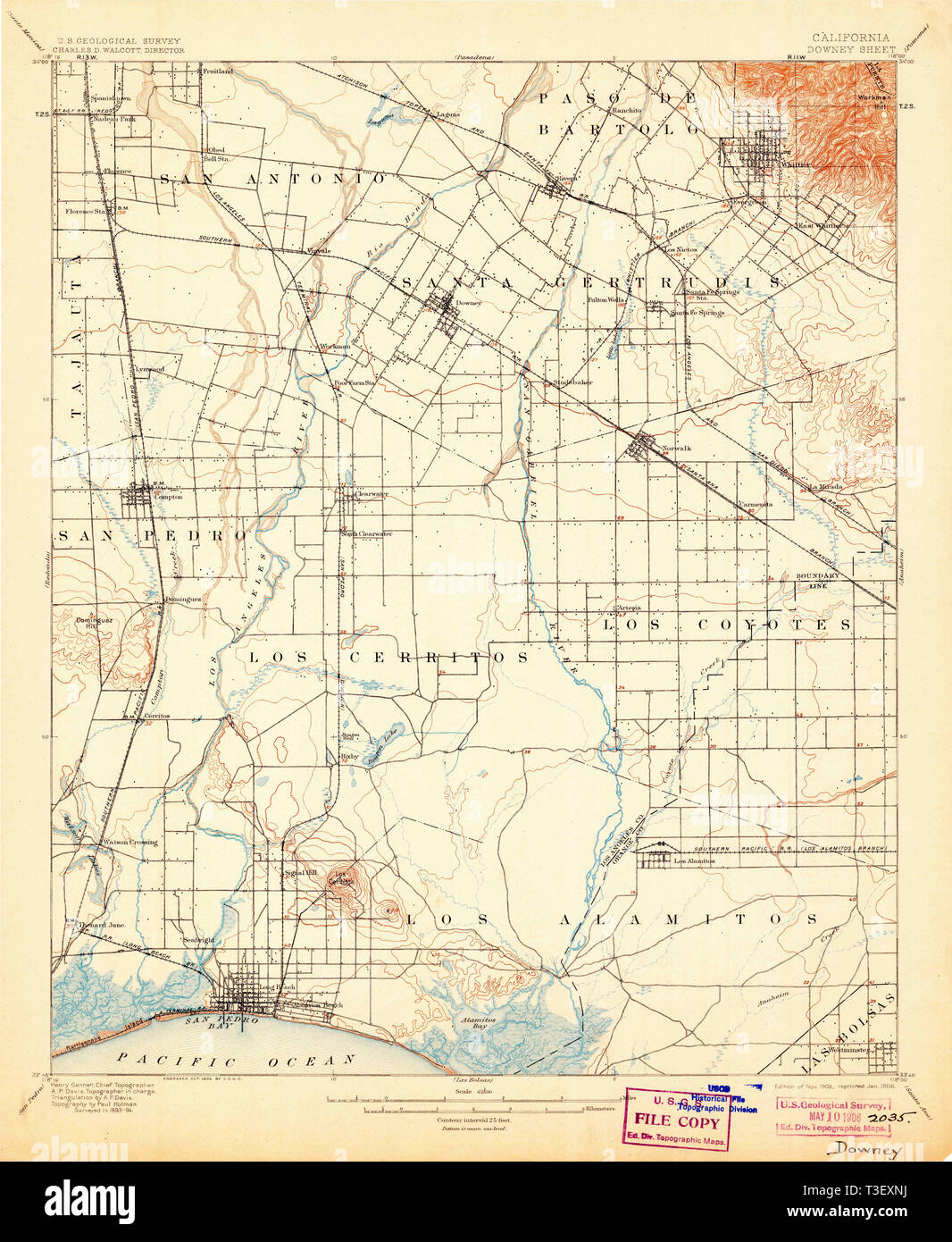 California map 1902 hi-res stock photography and images - Alamy