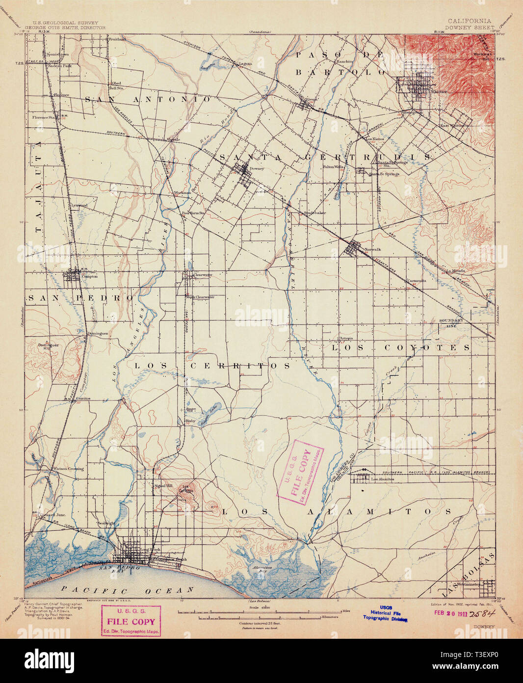 California map 1902 hi-res stock photography and images - Alamy