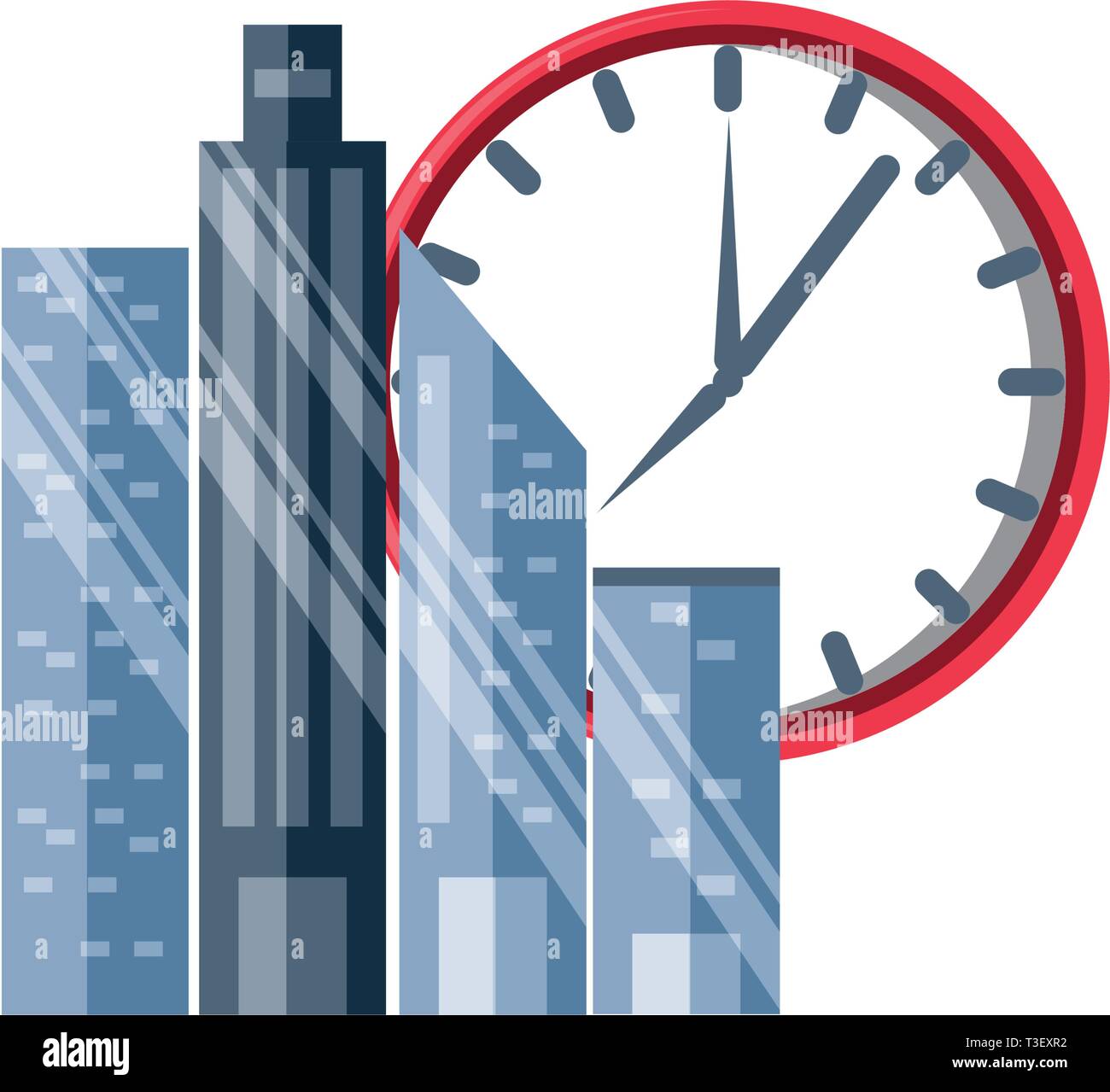 clock time with cityscape vector illustration design Stock Vector Image ...
