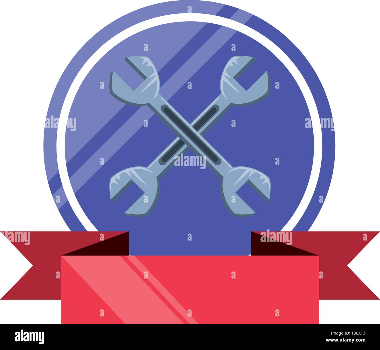 wrenches tools crossed with ribbon vector illustration design Stock ...