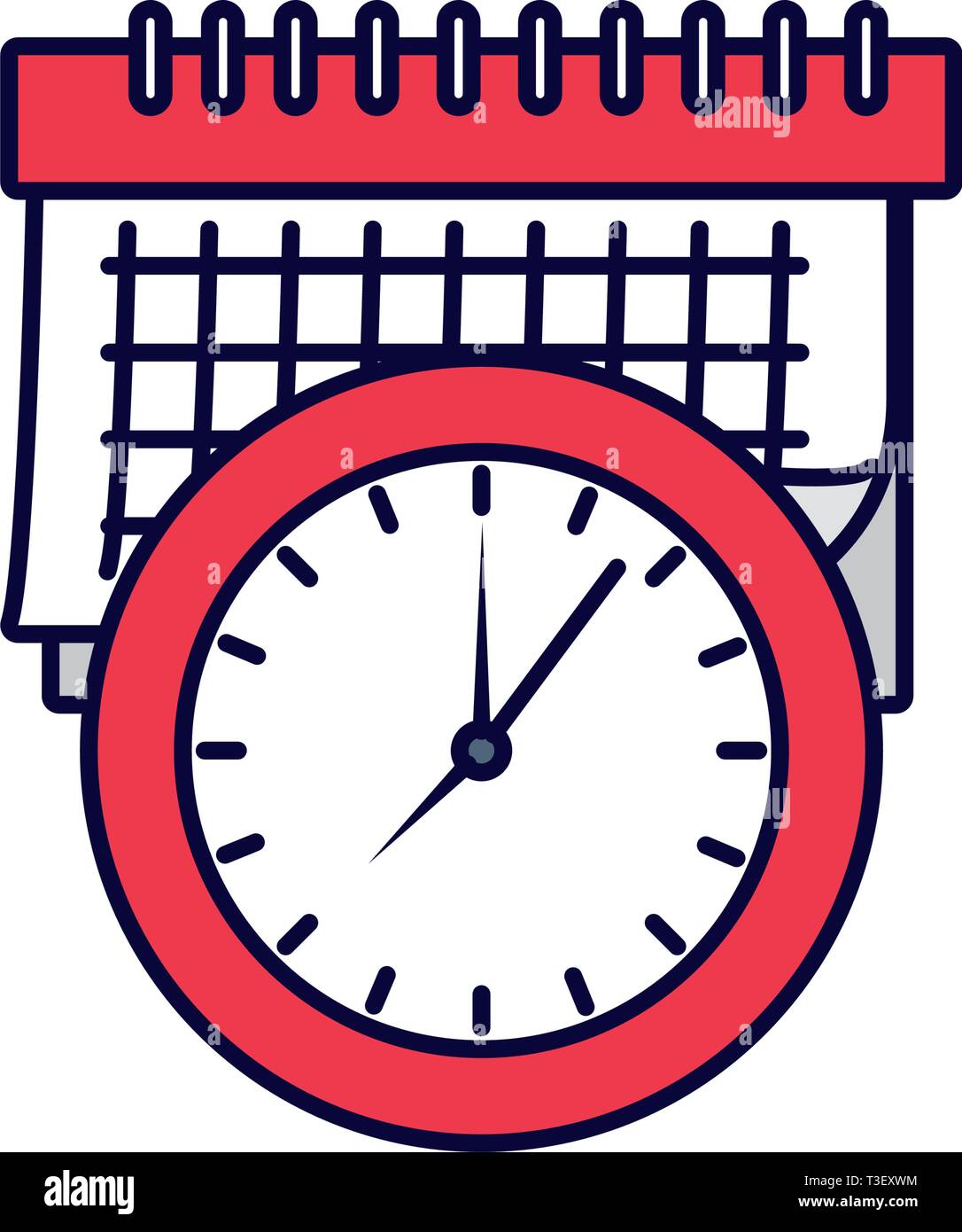 calendar reminder date with clock vector illustration design Stock ...