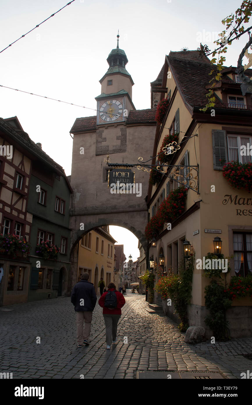 Clock tower street arch rothenburg hi-res stock photography and images ...