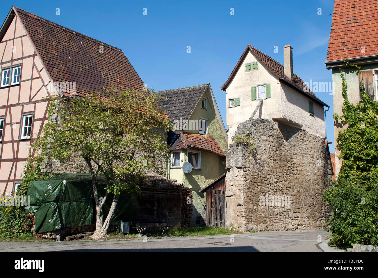 Creglingen Germany, group of traditional houses in village Stock Photo ...