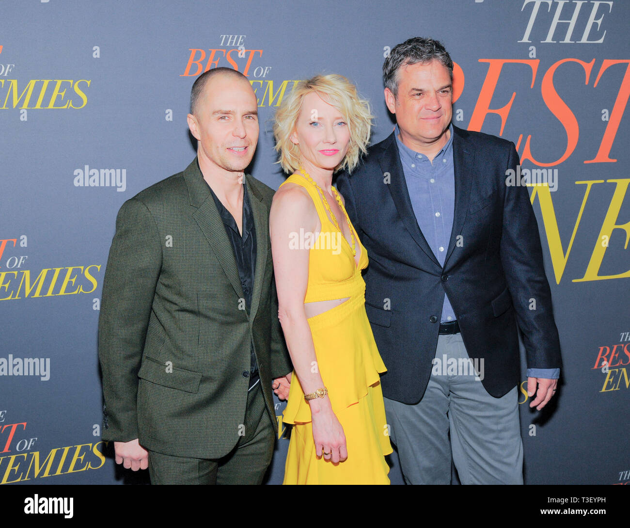 New York, NY - April 4, 2019: Sam Rockwell, Anne Heche and Robin ...