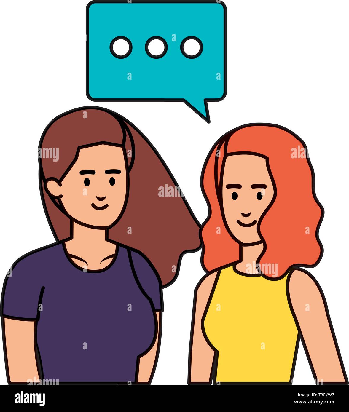 beautiful and young girls talking characters Stock Vector Image & Art ...