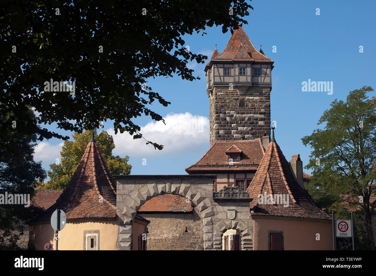Rothenburg ob der Tauber Germany, view of the Rodertor being the old ...