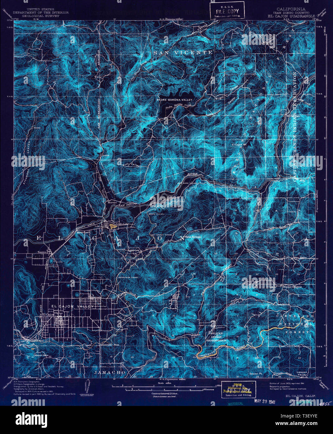Map of el cajon hi-res stock photography and images - Alamy