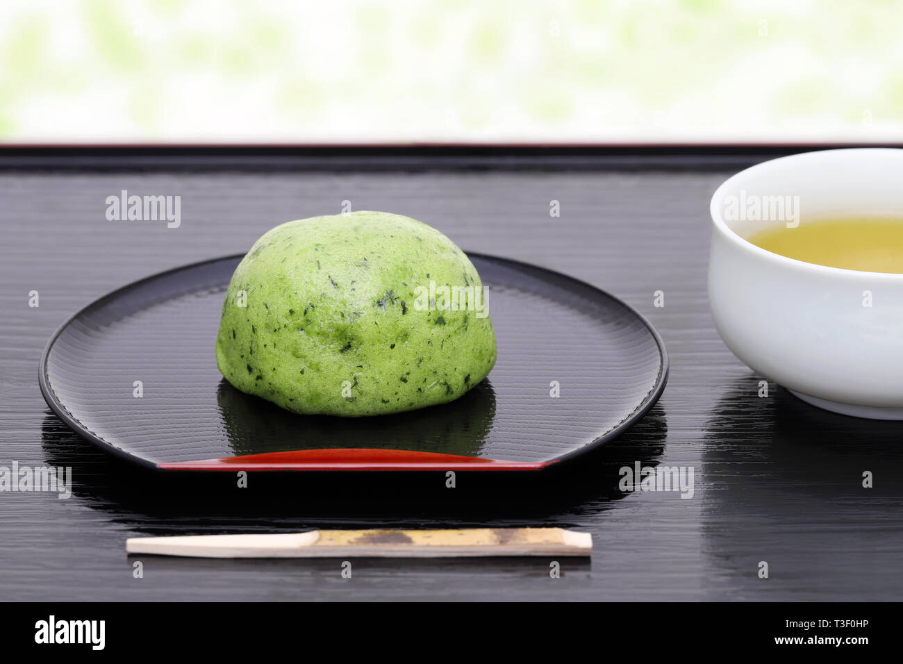 Japanese yomogi mochi dessert for spring season yomogi plant made of ...