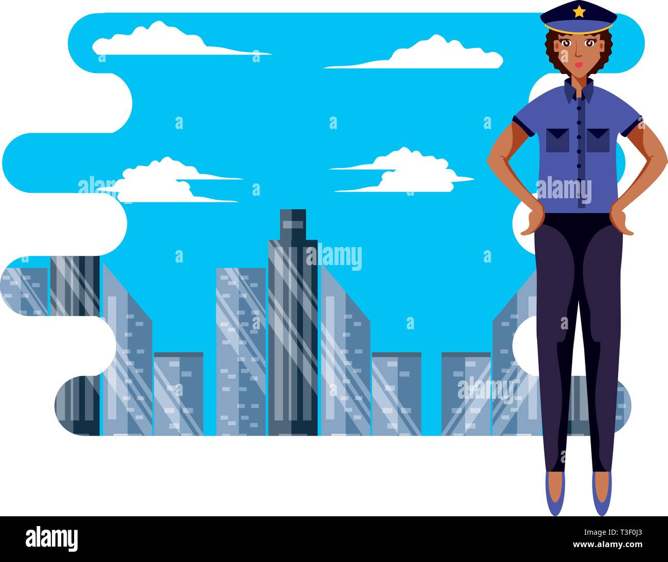Woman Police Officer Illustration High Resolution Stock Photography and ...