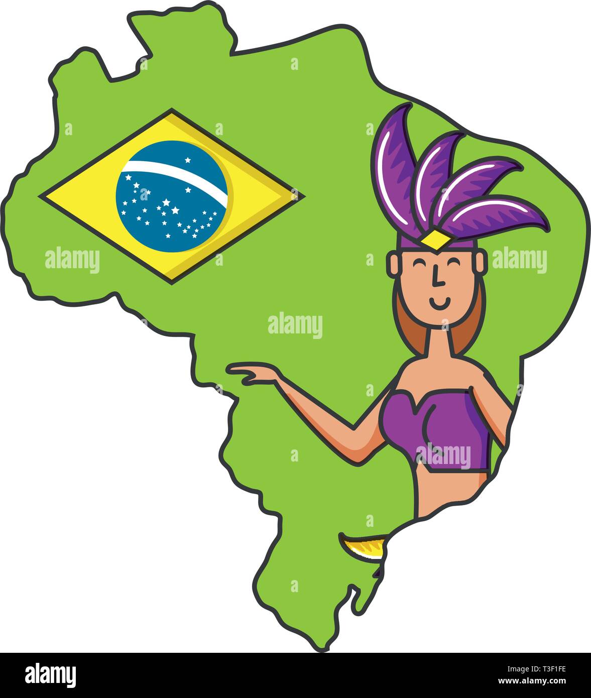 Cartoon woman samba dancer brazil hi-res stock photography and images ...