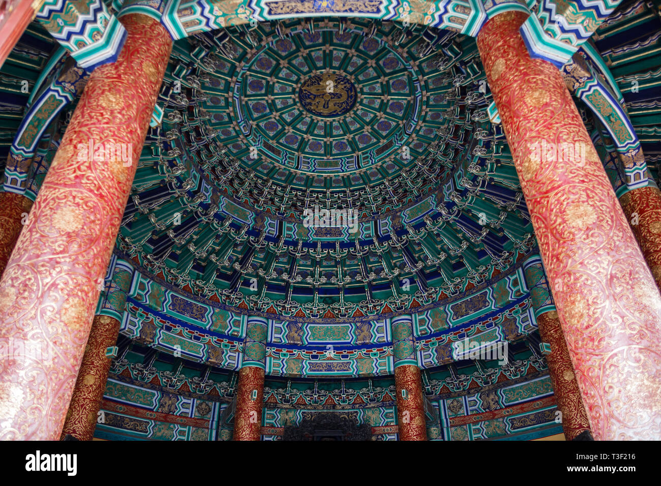 Inside a hall Temple of Heaven in Beijing Stock Photo - Alamy