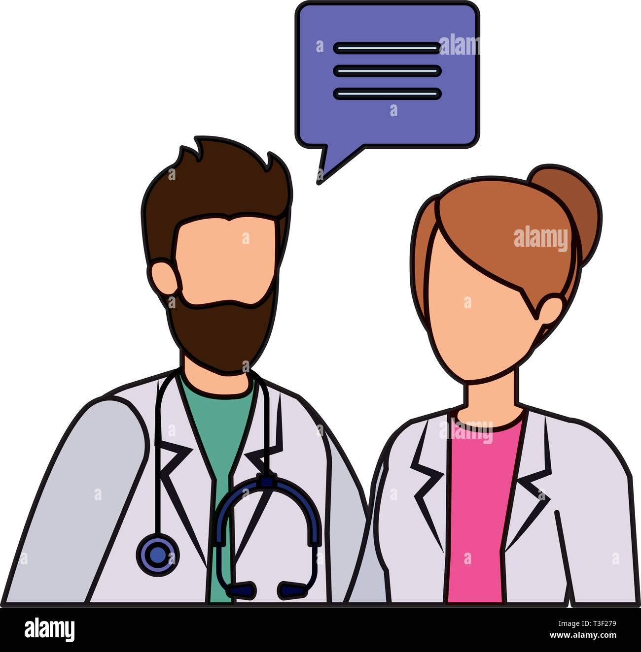 couple of professionals doctors talking Stock Vector Image & Art - Alamy