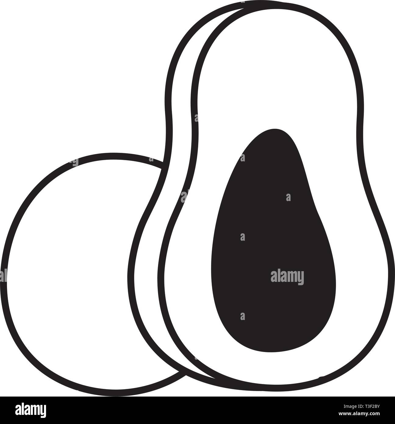 Avocados white background Stock Vector Images - Alamy