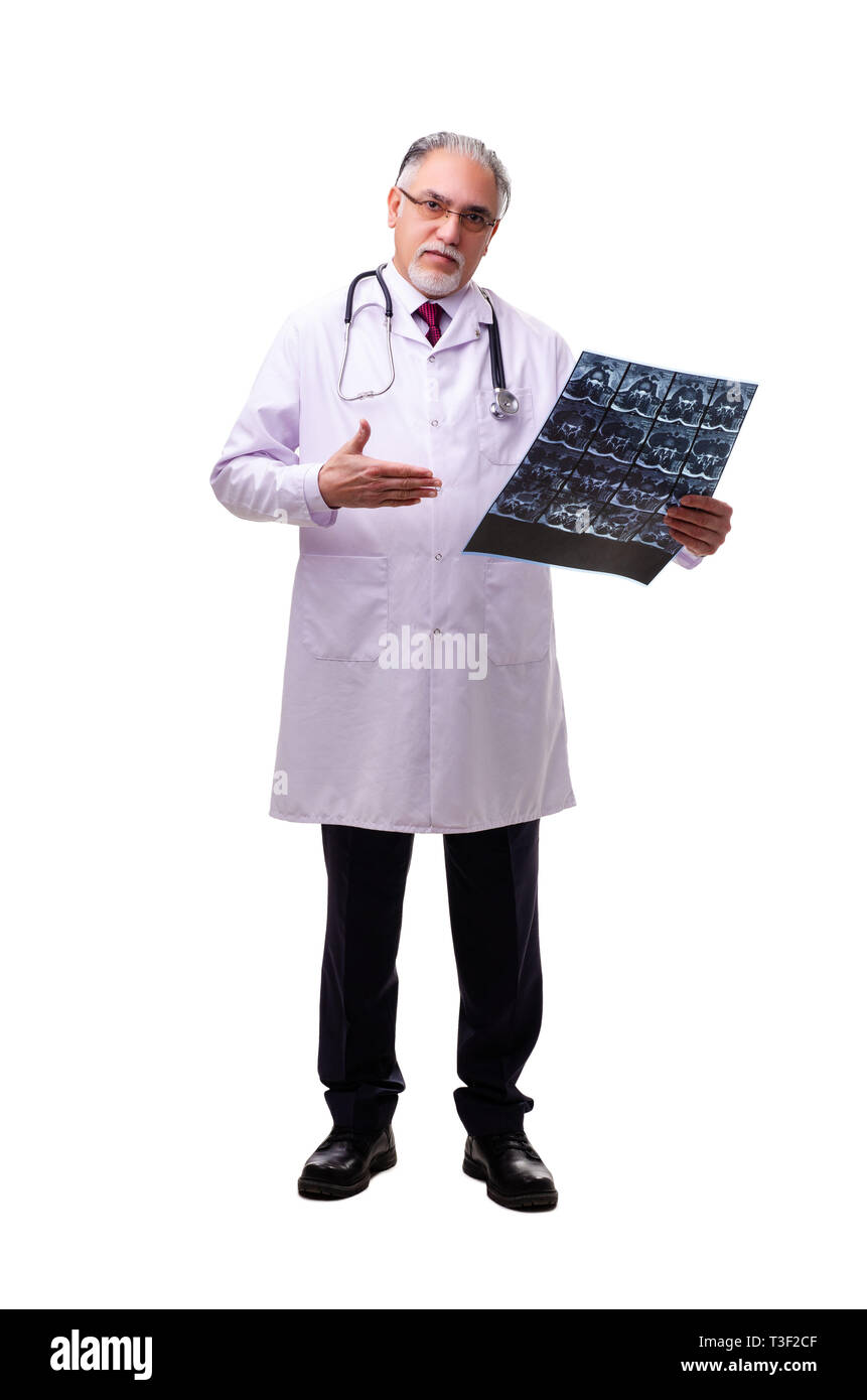 Old male doctor isolated on white Stock Photo - Alamy
