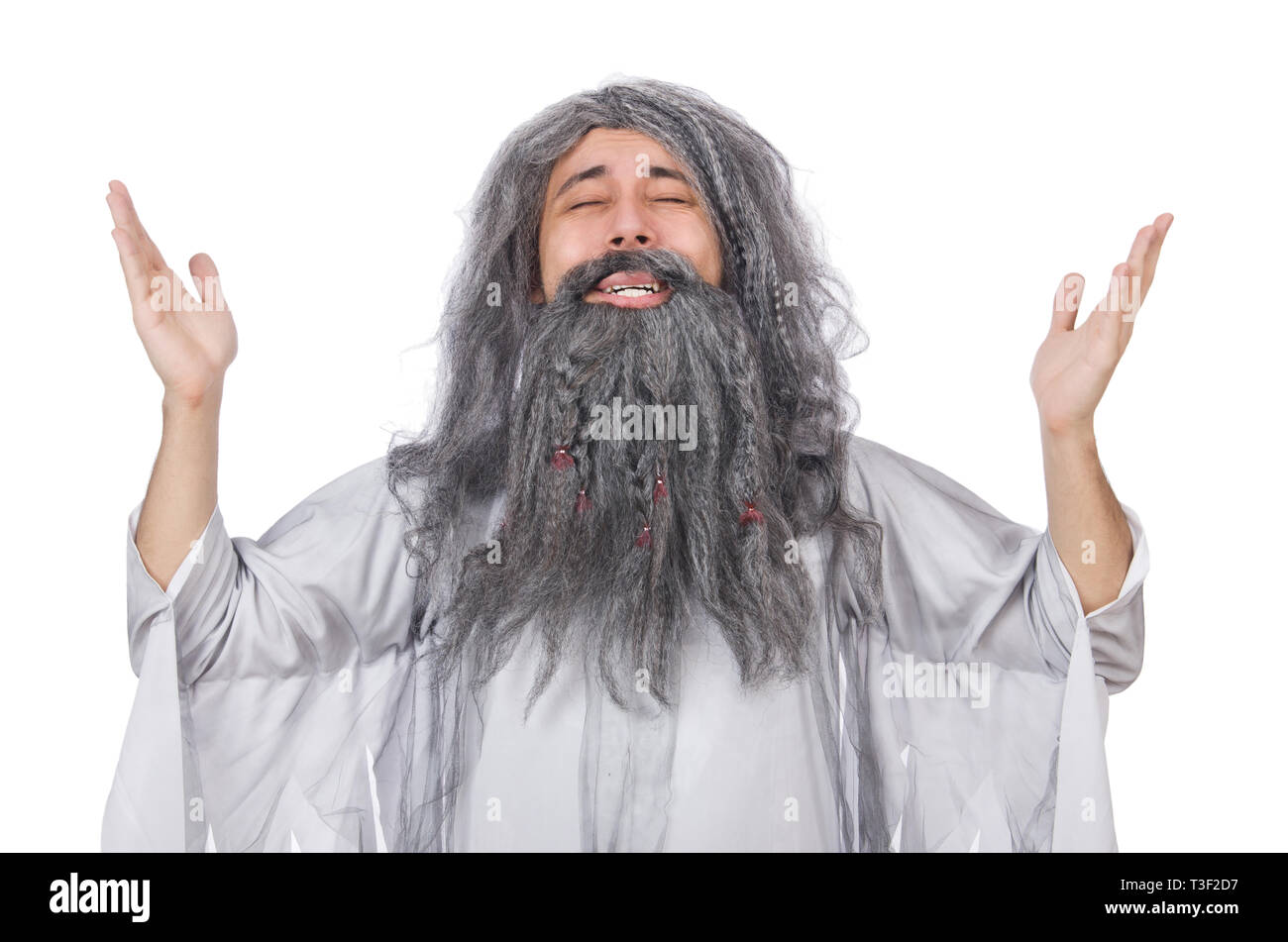 Funny old man isolated on white Stock Photo - Alamy