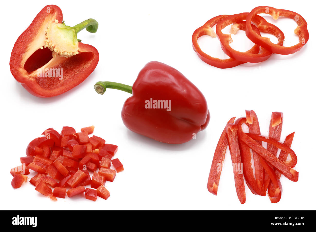 Set whole peppers slices hi-res stock photography and images - Alamy