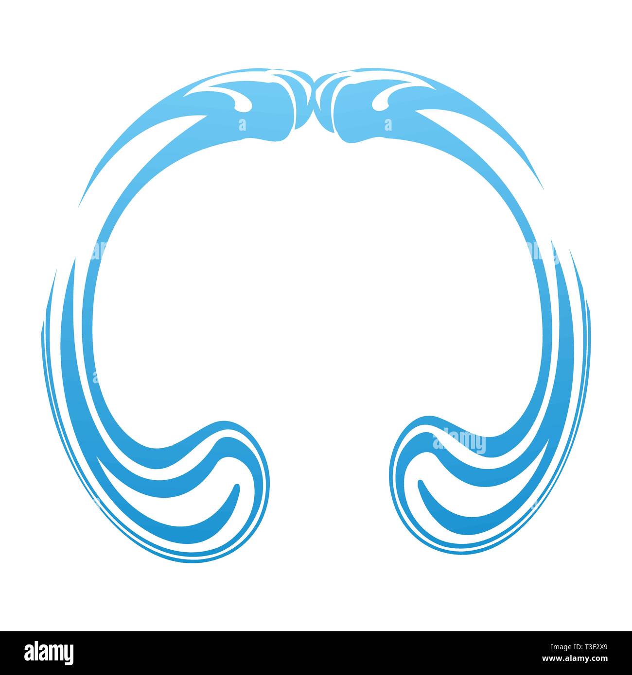 Abstract curve mirror concept design. Symbol graphic template element ...