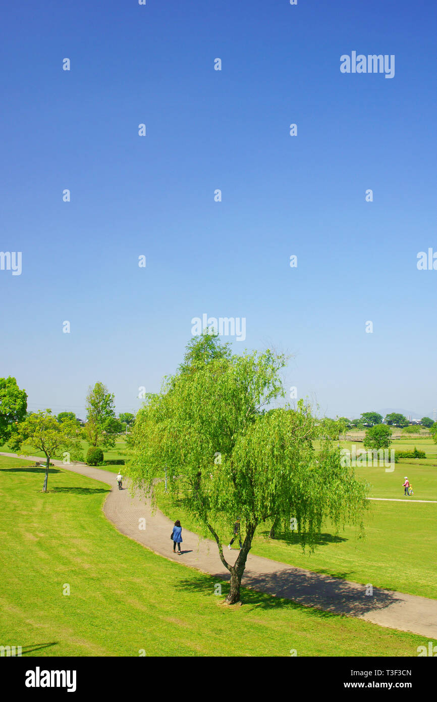 Suizenji Ezuko Park in spring, Kumamoto Prefecture, Japan Stock Photo ...