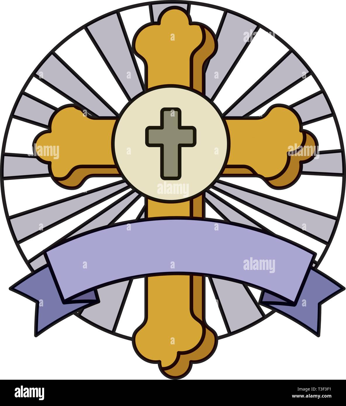 first communion cross with ribbon frame Stock Vector Image & Art - Alamy